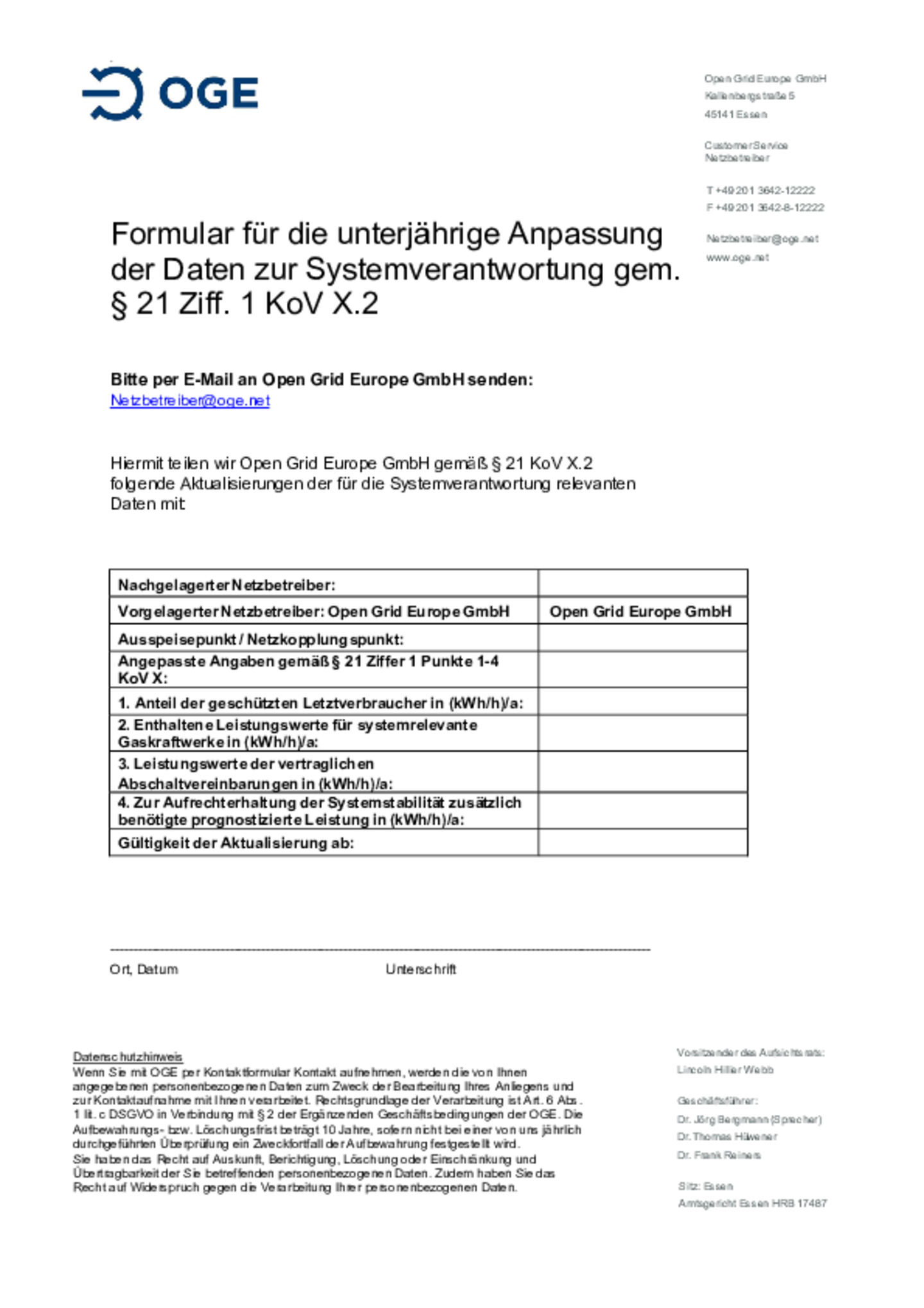 Overview Network Operators | OGE